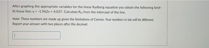 Solved After graphing the appropriate variables for the | Chegg.com