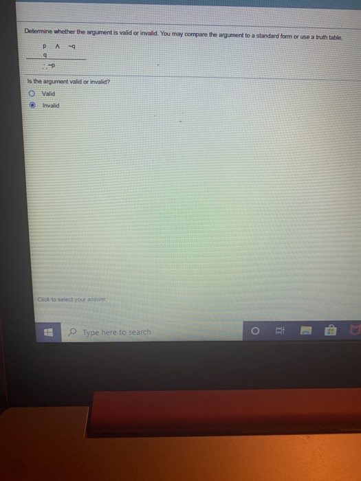 Solved Determine whether the argument is valid or invalid. | Chegg.com