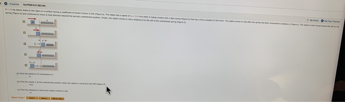 Solved a 1.10kg object slides to the right on a surface | Chegg.com