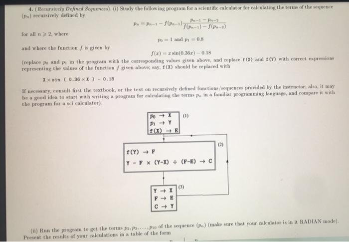 Solved 4. (Recursively Defined Sequences). Study the | Chegg.com