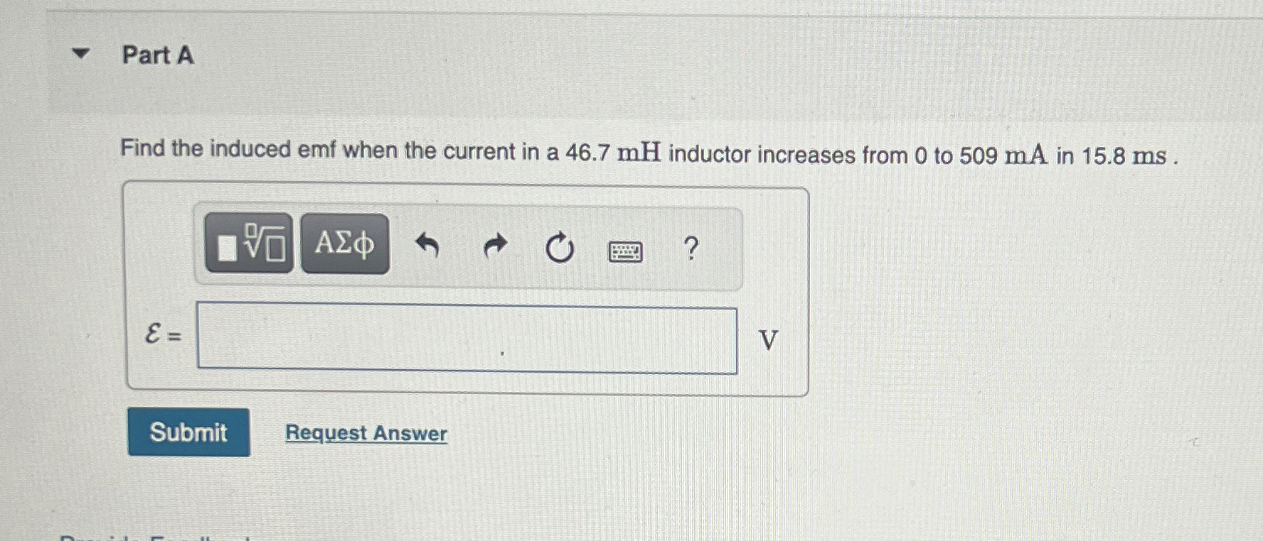 Solved Part AFind the induced emf when the current in a | Chegg.com