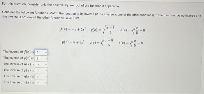 Solved Determine whether the functions below are invertible. | Chegg.com