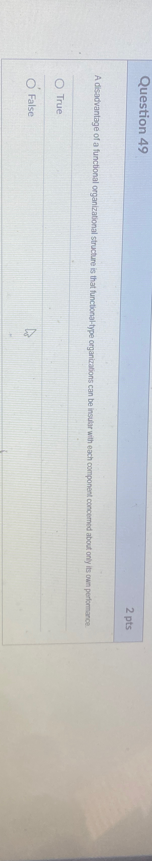Solved Question 492 ﻿ptsA disadvantage of a functional | Chegg.com
