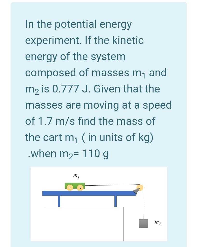 Solved In the potential energy experiment. If the kinetic | Chegg.com
