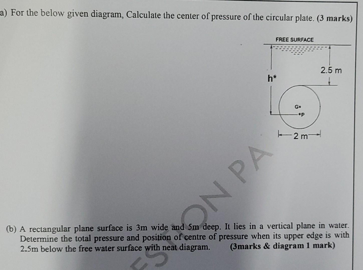 Solved a) For the below given diagram, Calculate the center | Chegg.com