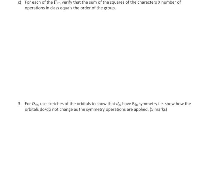 Solved 1. Consider the partial Character Table for point | Chegg.com