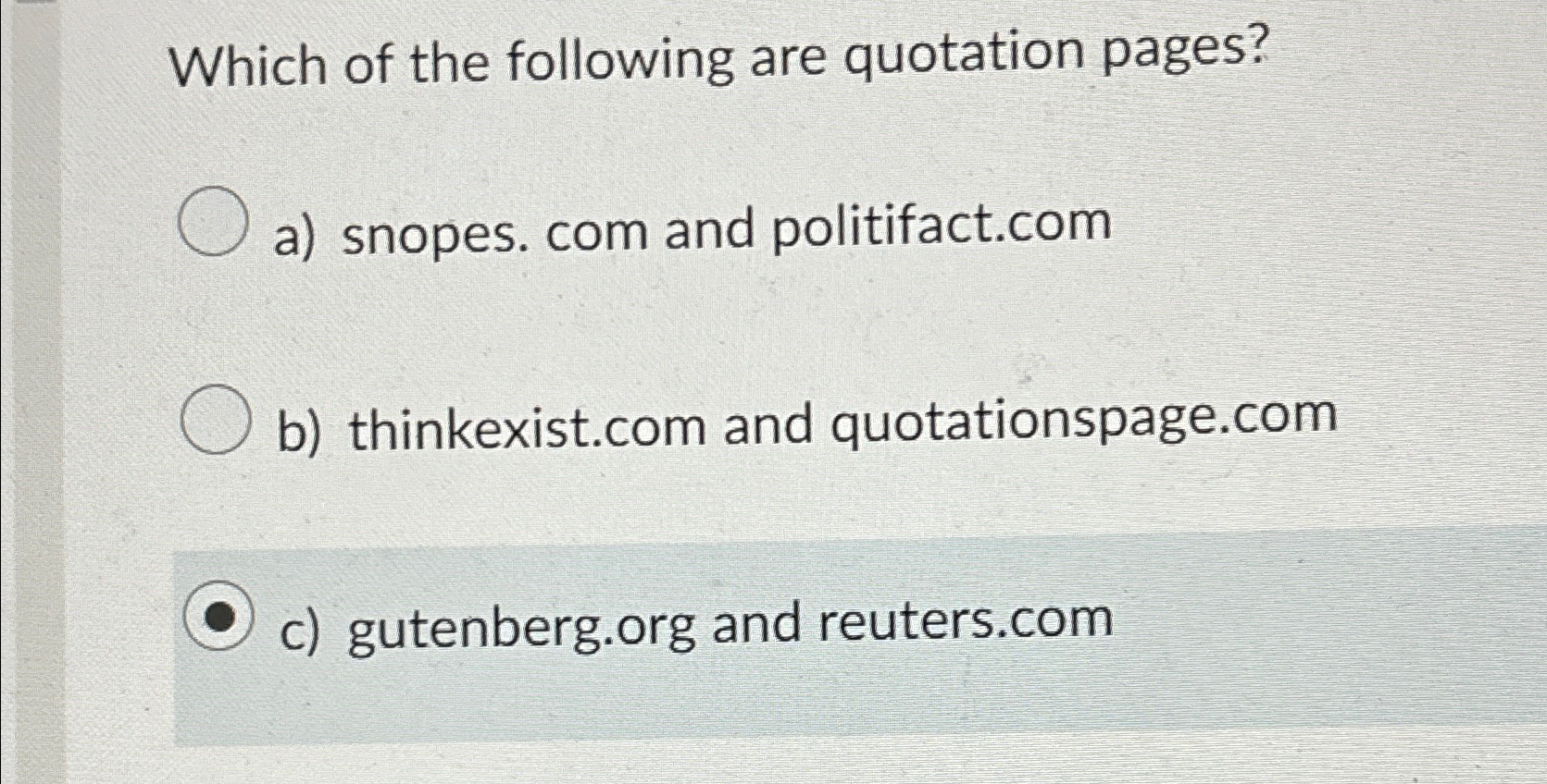 Solved Which of the following are quotation pages?a) | Chegg.com