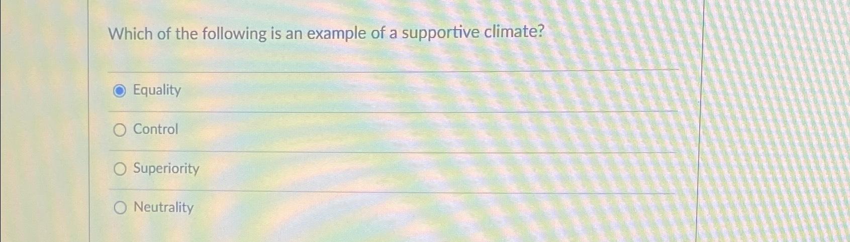 Solved Which of the following is an example of a supportive | Chegg.com