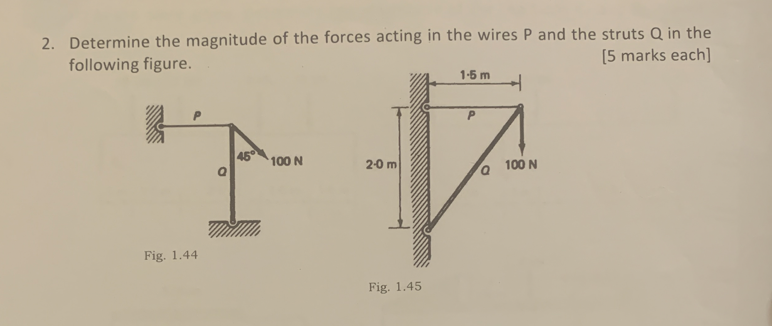 Solved Determine the magnitude of the forces acting in the | Chegg.com