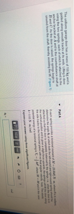 Solved Problem 18.51 7 of 8 > Review The uniform garage door | Chegg.com