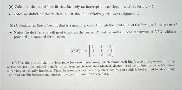 Solved (4) The following scatter plot and table represent a | Chegg.com