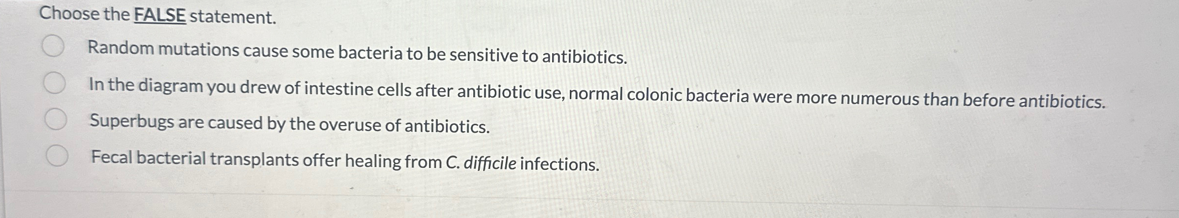 Solved loose the FALSE statement. Random mutations cause | Chegg.com