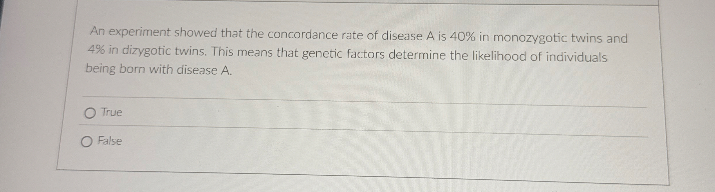 Solved An experiment showed that the concordance rate of | Chegg.com
