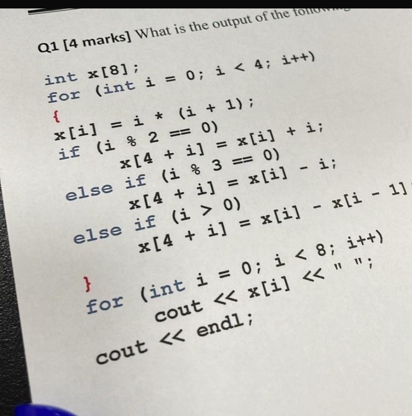 Solved What is the output of thIs:)=0;i