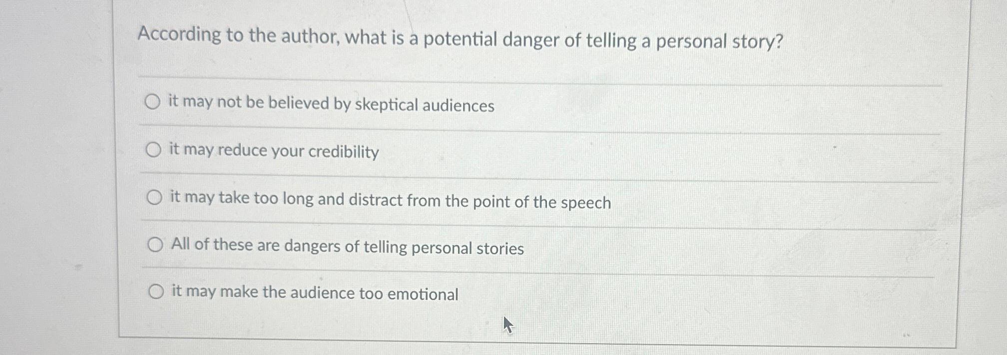 Solved According to the author, what is a potential danger | Chegg.com