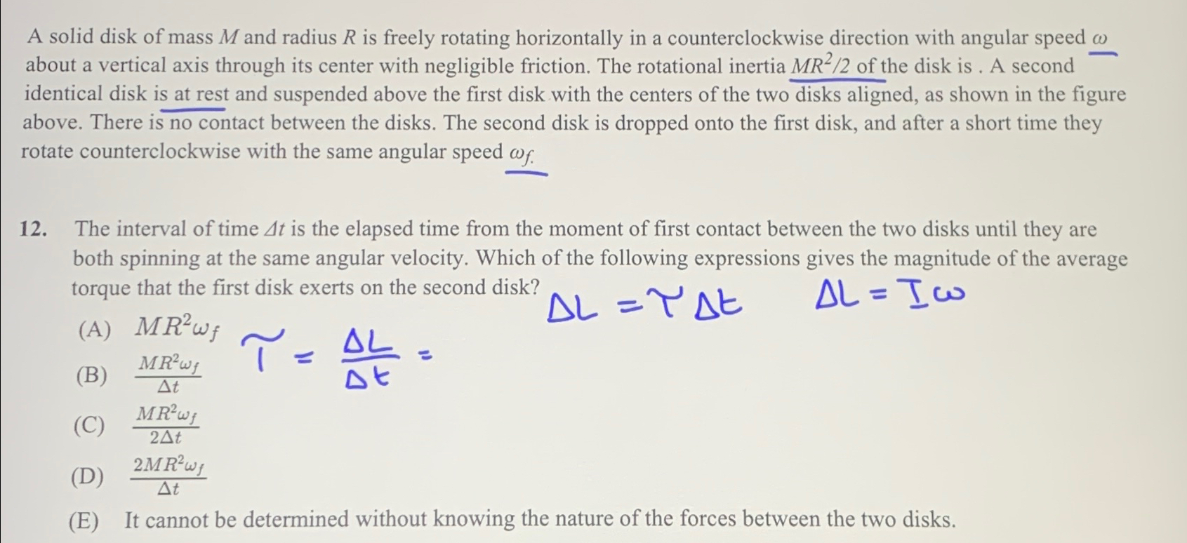 Solved A solid disk of mass M ﻿and radius R ﻿is freely | Chegg.com