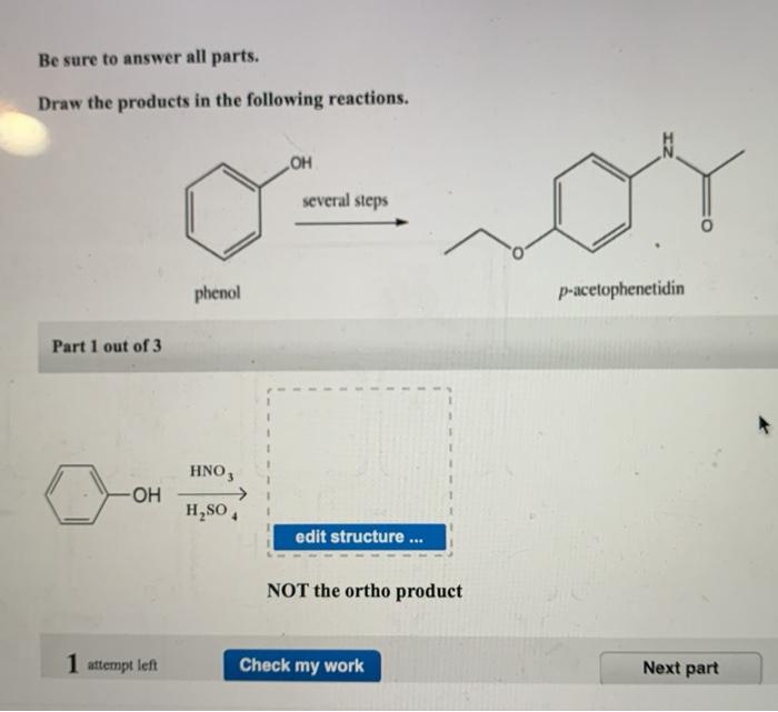 Solved Be sure to answer all parts. Draw the products in the | Chegg.com