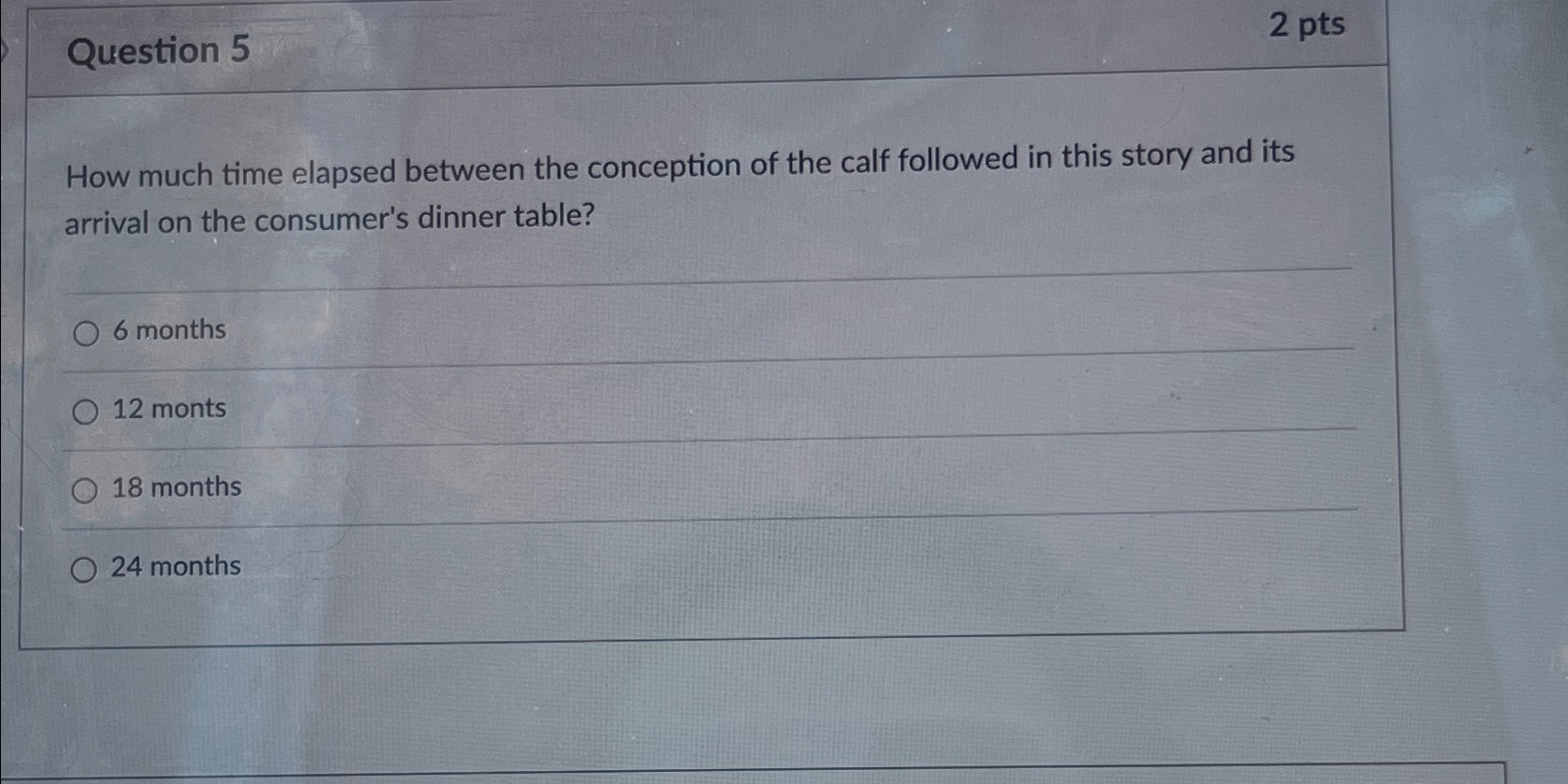 Solved Question 52ptsHow much time elapsed between the | Chegg.com