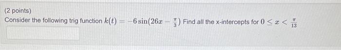 Solved (2points) Consider the following trig function | Chegg.com