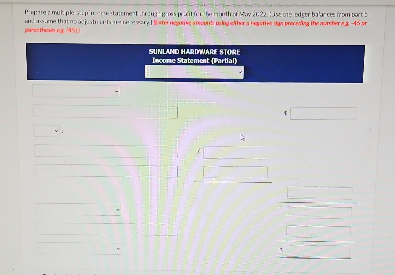 Prepare a multiple-step income statement through | Chegg.com