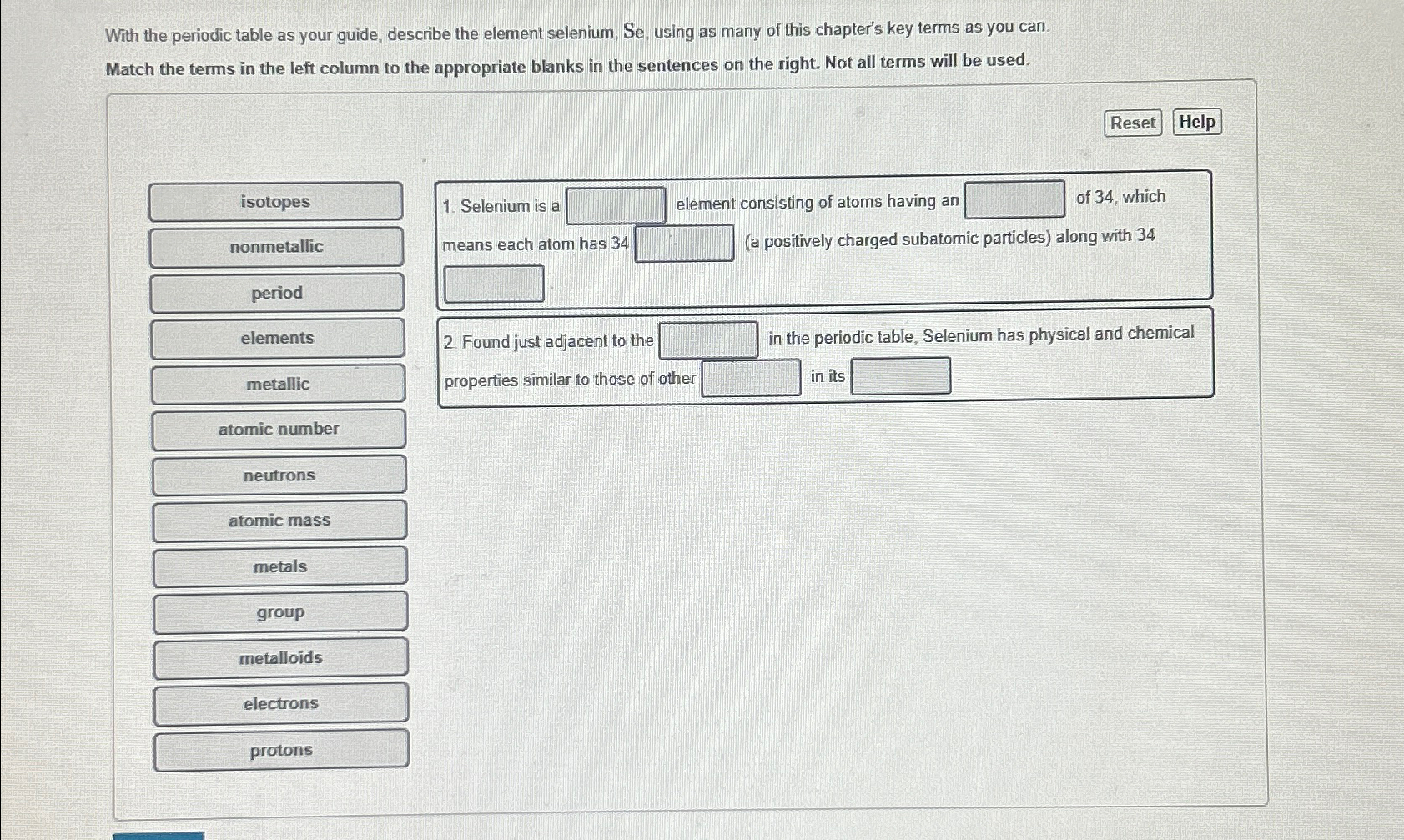 Solved With the periodic table as your guide, describe the | Chegg.com