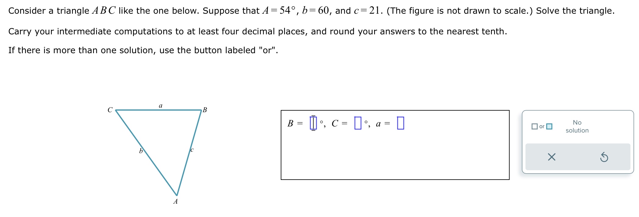 Solved Consider a triangle ABC like the one below. Suppose | Chegg.com