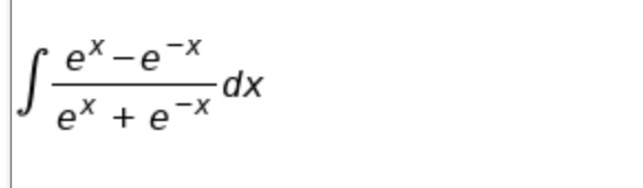 Solved ex-e- dx ex + e - | Chegg.com