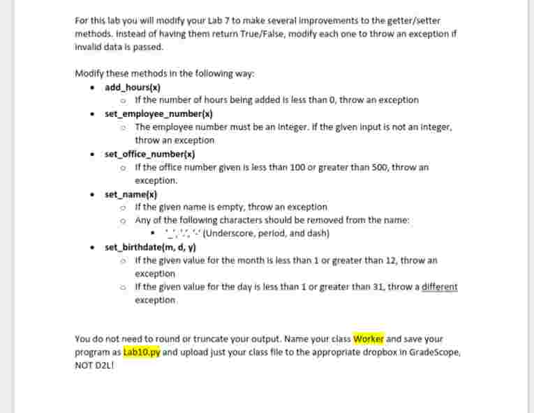 Solved PLEASE USE PYTHON!!!!!! For this lab you will modify | Chegg.com