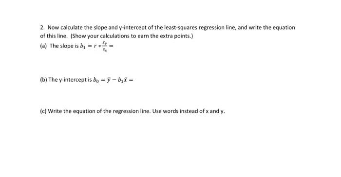 Solved 210 Statistics EXTRA CREDIT Correlation and | Chegg.com
