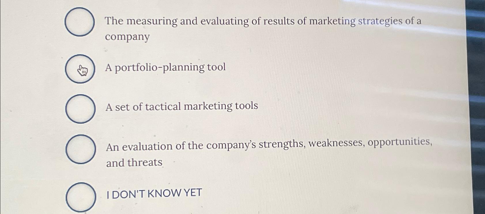 Solved The measuring and evaluating of results of marketing | Chegg.com