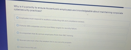 Solved Why is it a priority to ensure Accenture's employees | Chegg.com