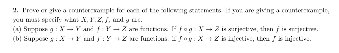 Solved Prove or give a counterexample for each of the | Chegg.com