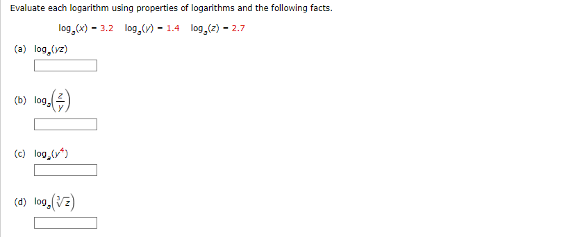 Solved Evaluate each logarithm using properties of | Chegg.com