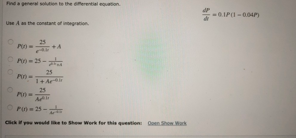 Solved Find a general solution to the differential equation. | Chegg.com