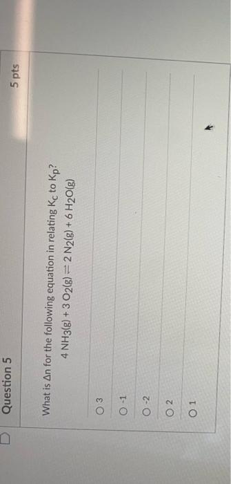 Solved What is Δn for the following equation in relating Kc | Chegg.com