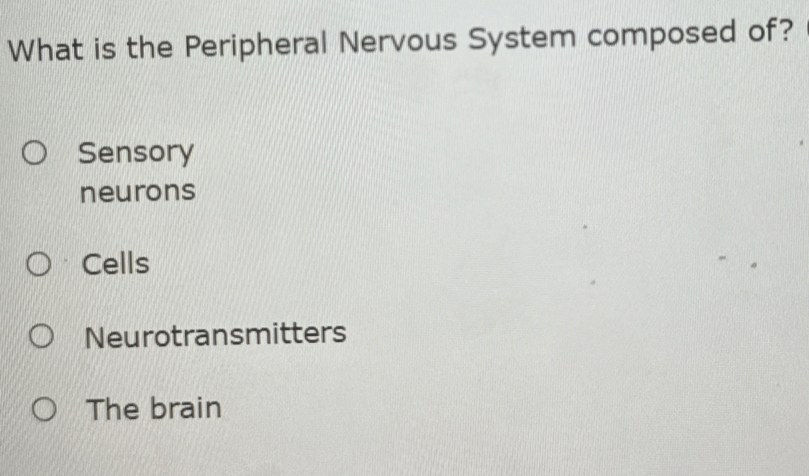 Solved What is the Peripheral Nervous System composed | Chegg.com