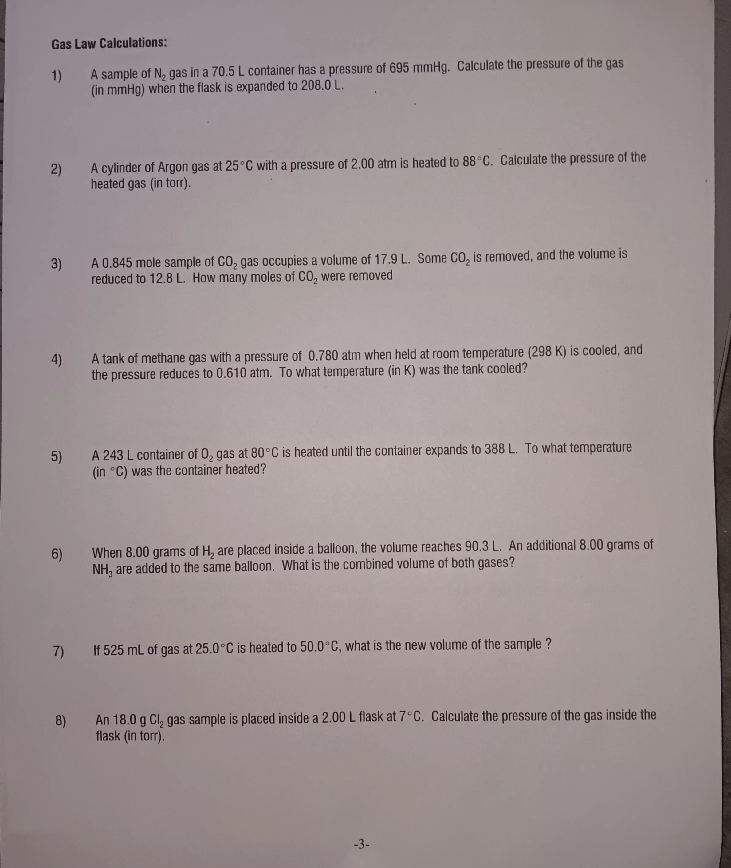 Gas Law Calculations:A sample of N2 ﻿gas in a 70.5L | Chegg.com