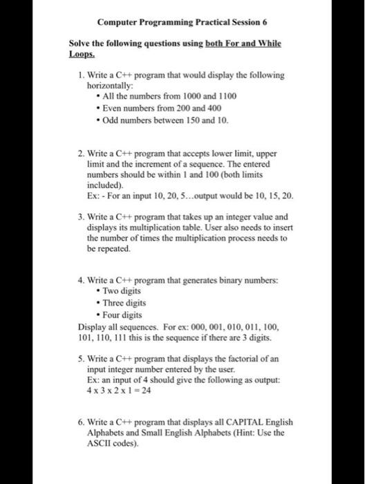 Solved use cout statements, no shortcuts, easy n simple, | Chegg.com