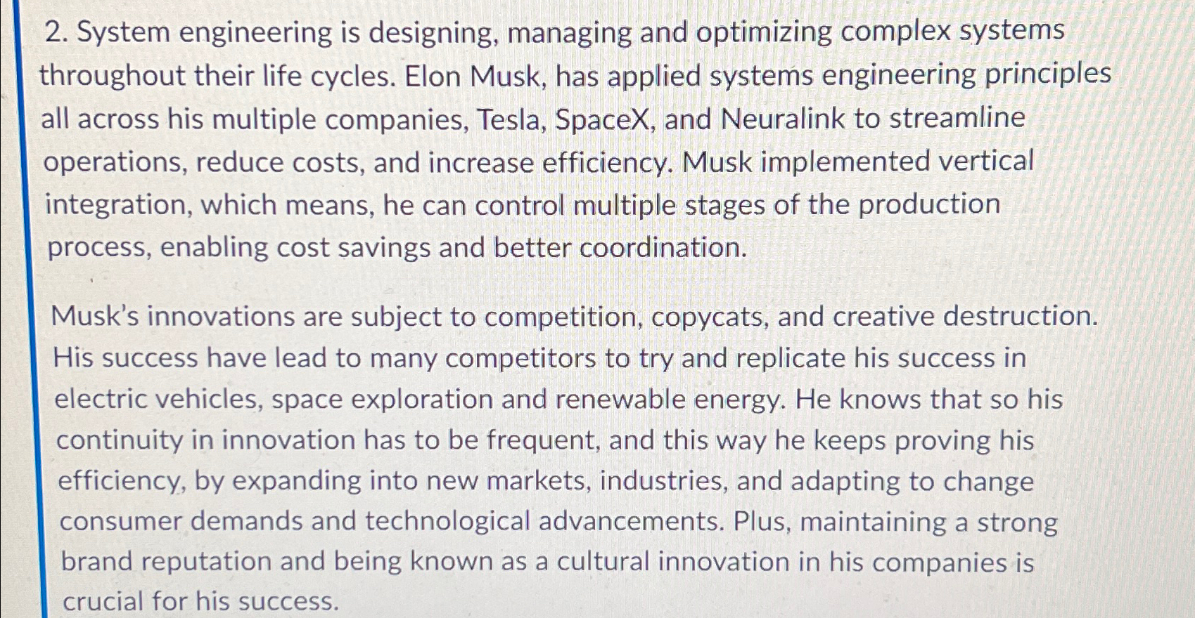 Solved System engineering is designing, managing and | Chegg.com