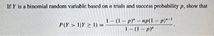 Solved If Y is a binomial random variable based on n trials | Chegg.com