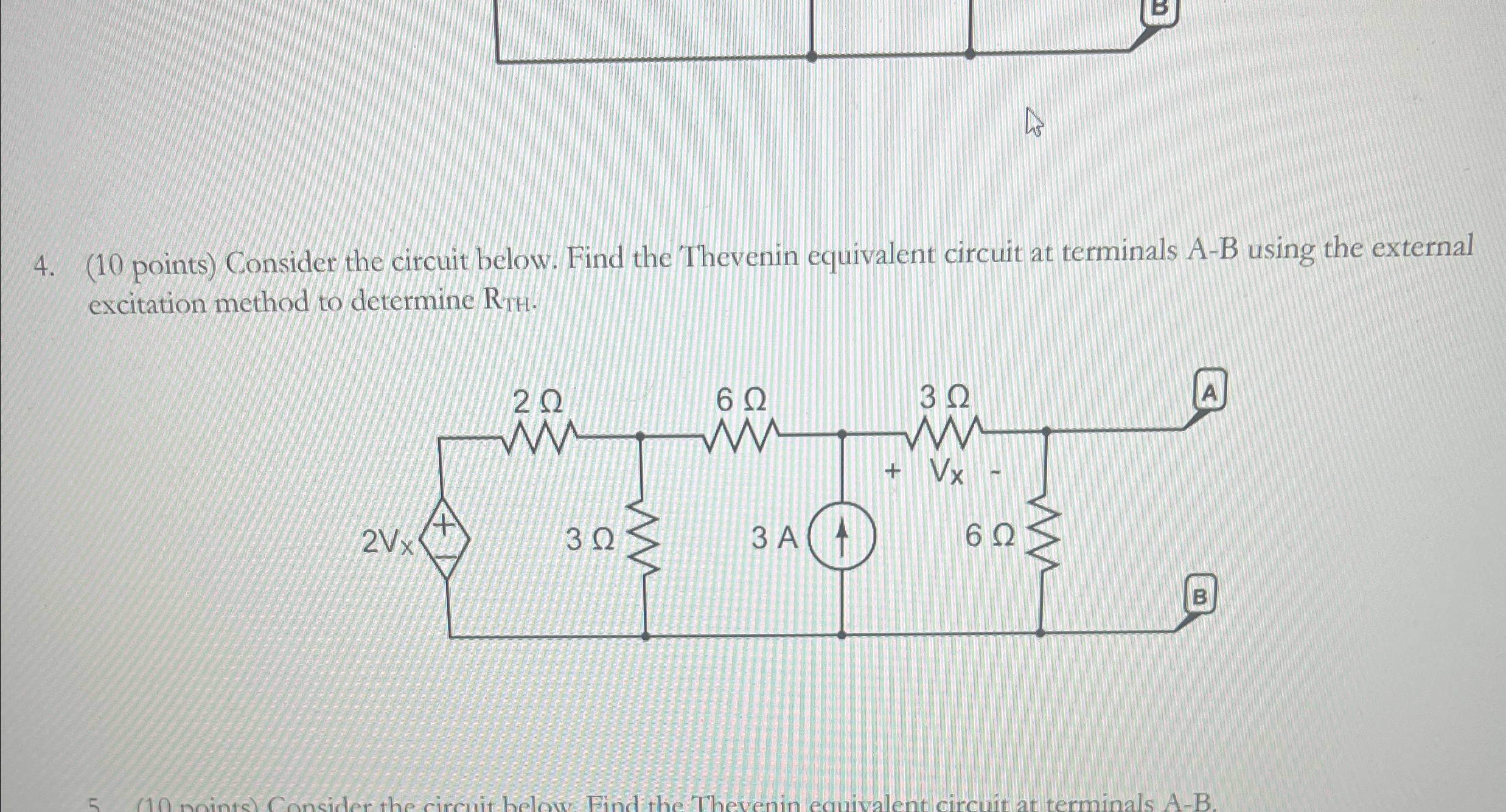Solved Consider the circuit below. Find the Thevenin | Chegg.com