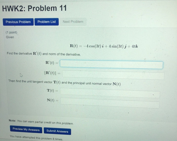 Solved HWK2: Problem 11 Previous Problem Problem List Next | Chegg.com