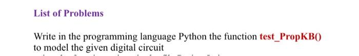 Solved List of Problems Write in the programming language | Chegg.com
