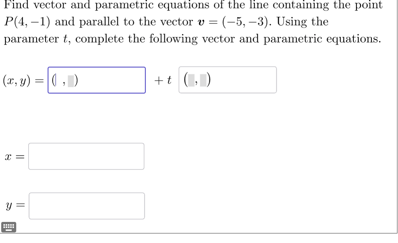 Solved Find vector and parametric equations of the line | Chegg.com