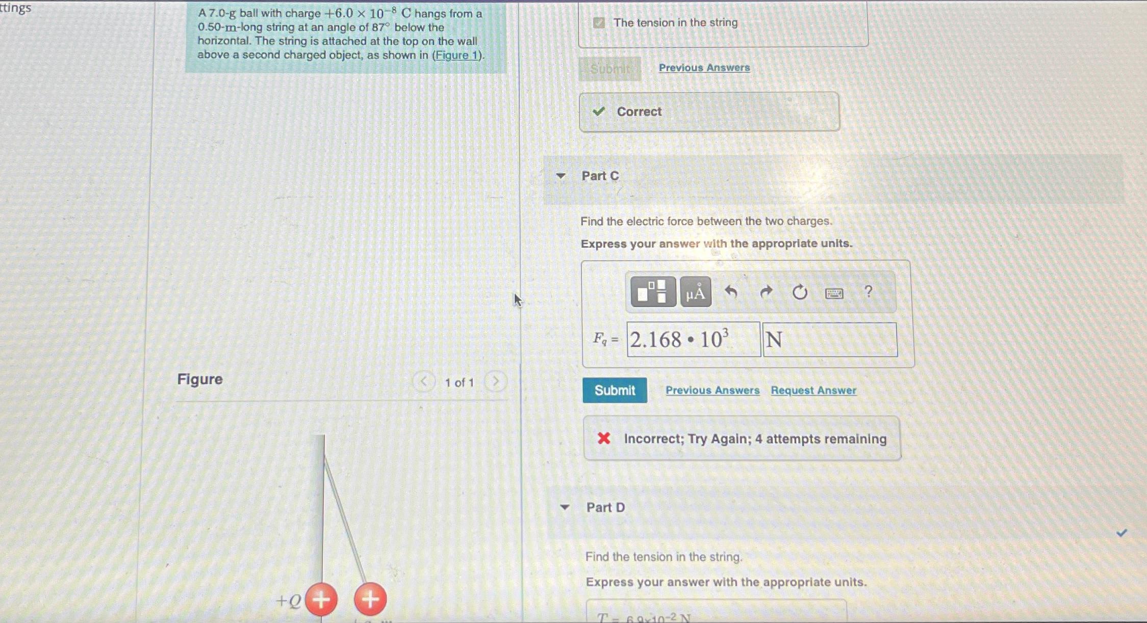 Solved A 7.0-g ball with charge +6.0×10-8C ﻿hangs from a | Chegg.com