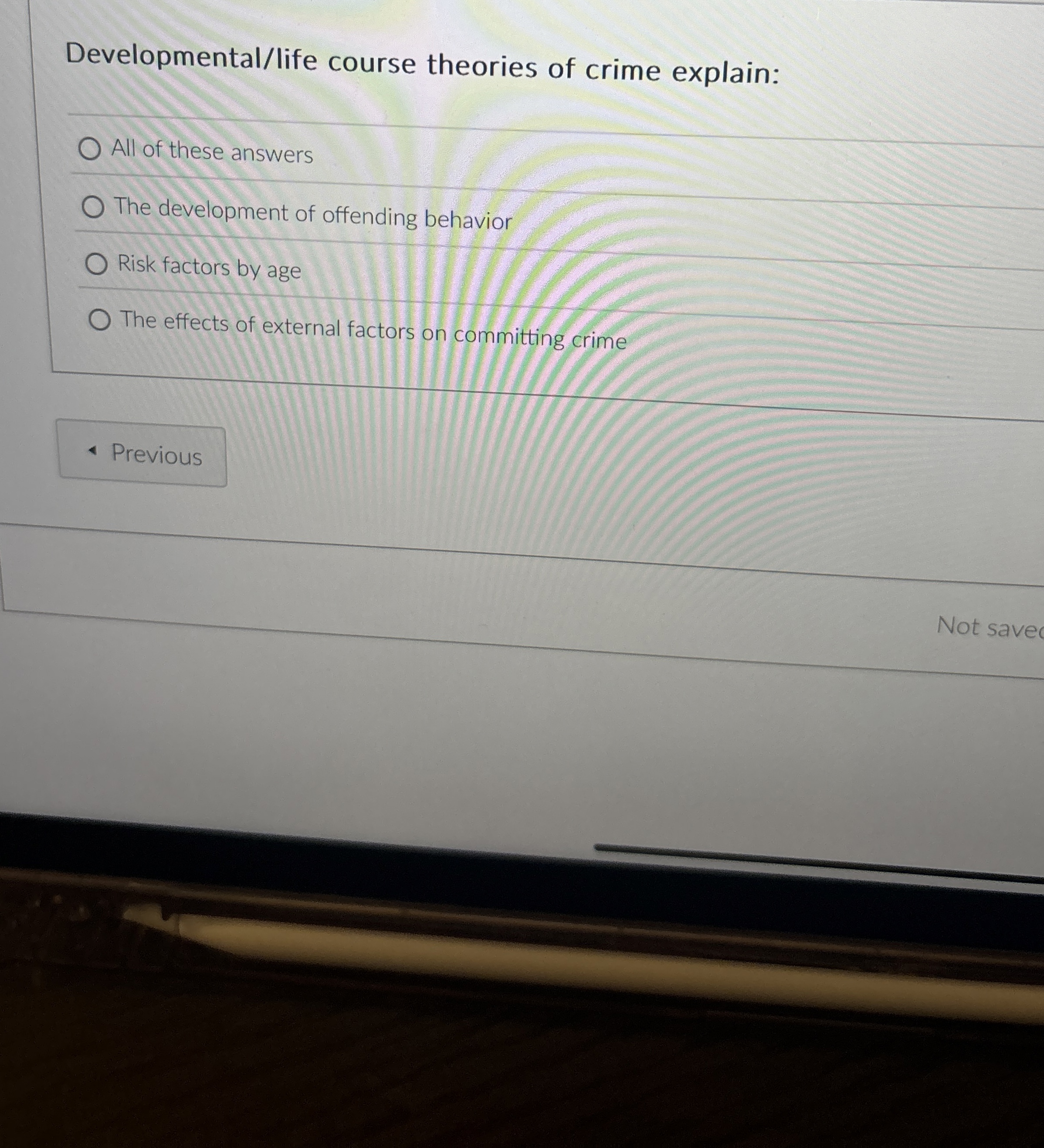 Solved Developmental/life course theories of crime | Chegg.com