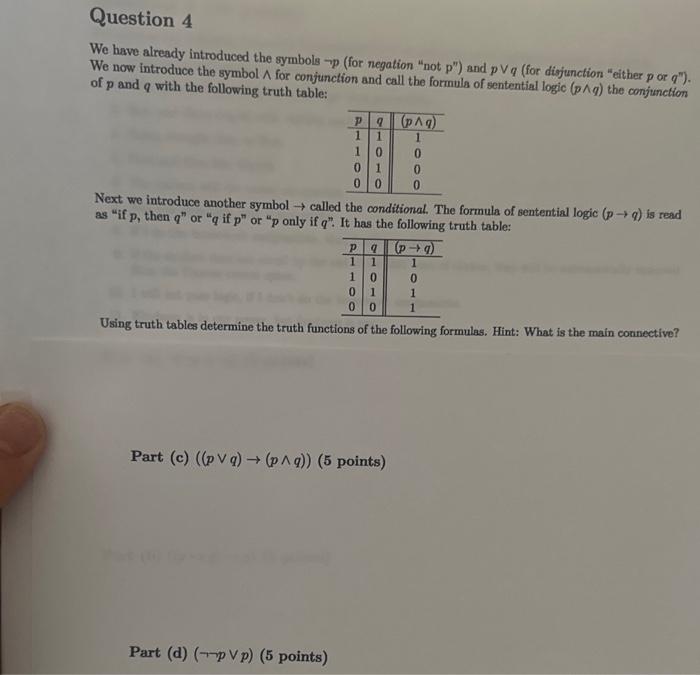 We have already introduced the symbols ¬p (for | Chegg.com