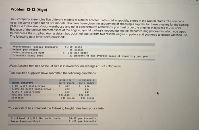 (Solved) : Problem 13 12 Algo Company Assembles Five Different Models ... (Solved) : Problem 13 12 Algo Company Assembles Five Different Models ...
