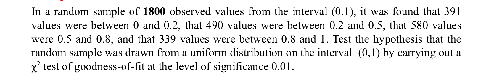 Solved In a random sample of 1800 ﻿observed values from the | Chegg.com