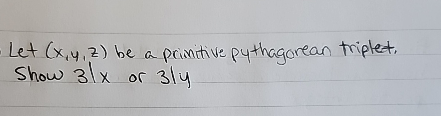 Solved Let (x,y,z) ﻿be a primitive pythagorean triplet. show | Chegg.com